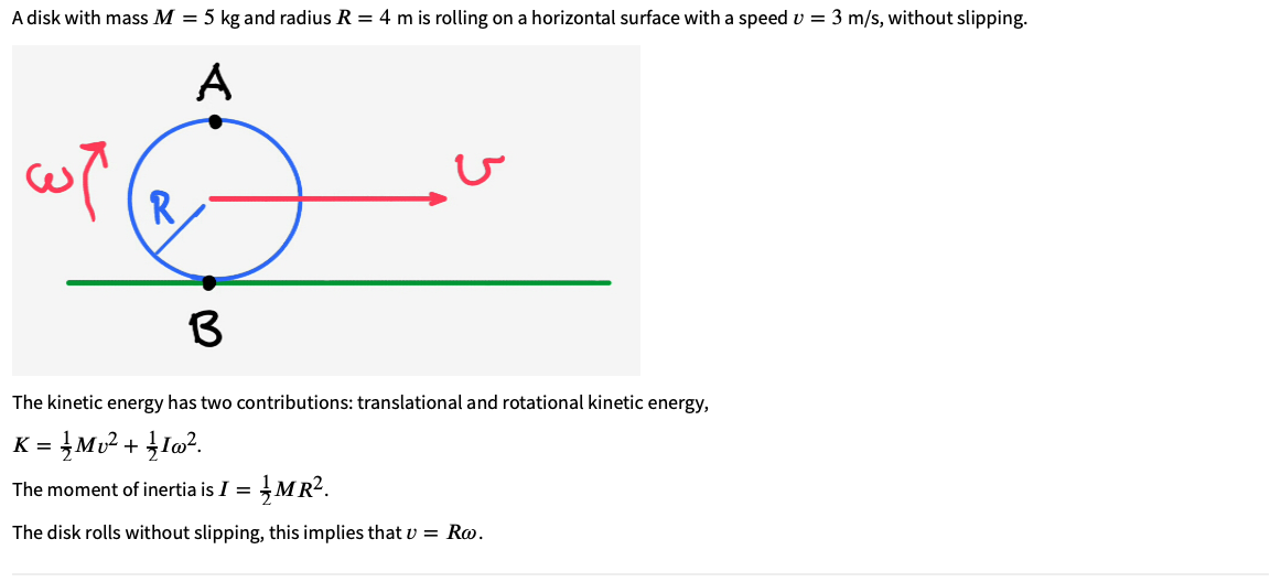 Solved A disk with mass M = 5 kg and radius R = 4 m is | Chegg.com