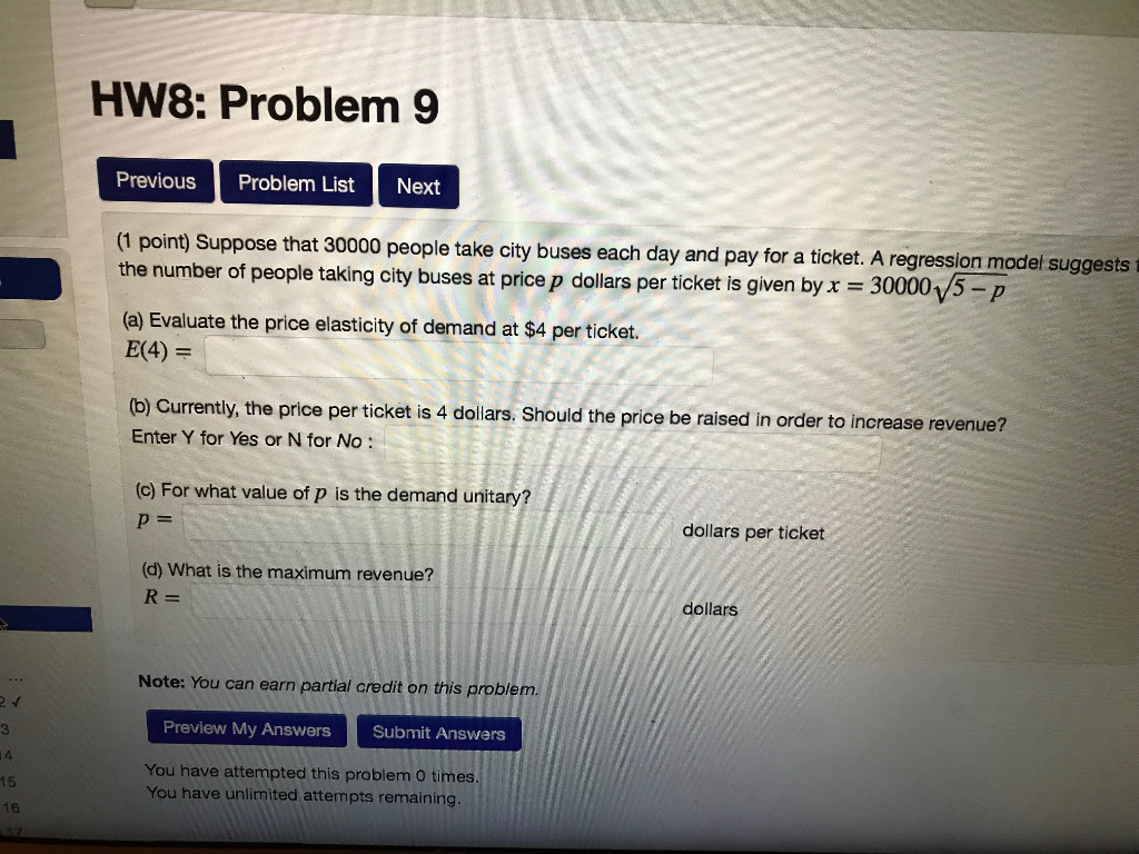 Solved HW8: Problem 9 Previous Problem List Next (1 point) | Chegg.com