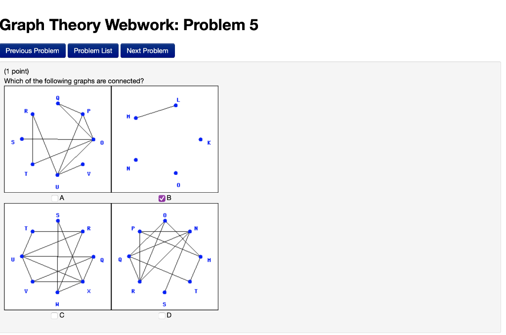 Solved Graph Theory Webwork: Problem 5 Previous Problem | Chegg.com