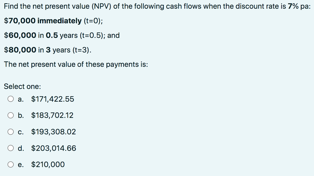 Find the net present value (NPV) of the following | Chegg.com