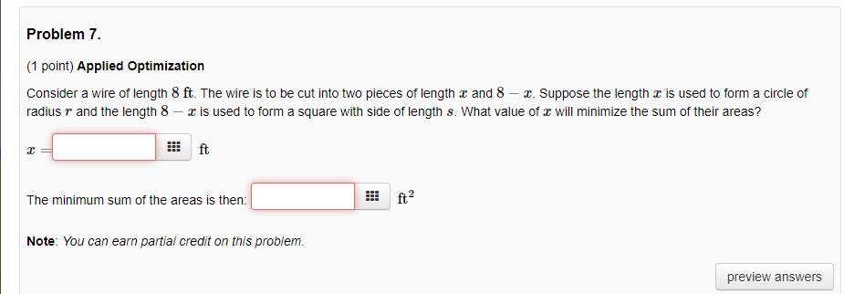 Solved Problem 7. (1 point) Applied Optimization Consider a | Chegg.com