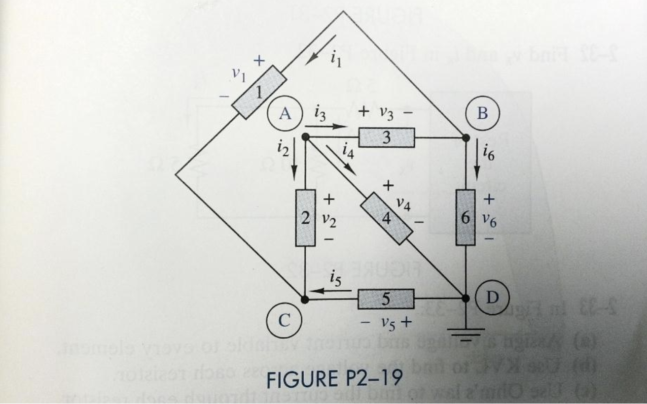 Solved 2–20 In Figure P2-19 v2 = 20 V, v3 = -20 V, and v4 = | Chegg.com