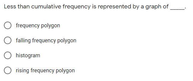 Solved Less than cumulative frequency is represented by a | Chegg.com