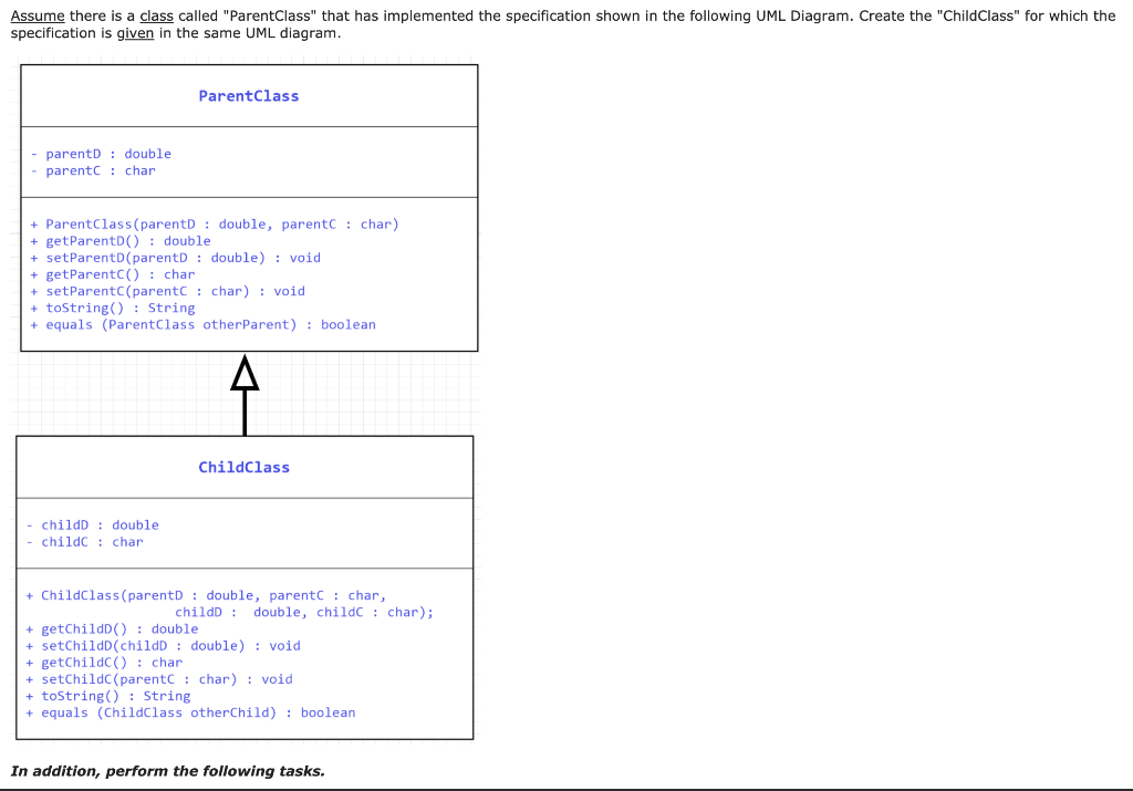 Solved Assume there is a class called "ParentClass" that has | Chegg.com