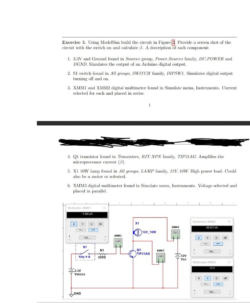 Exercise 5. Using ModelSim build the circuit in | Chegg.com