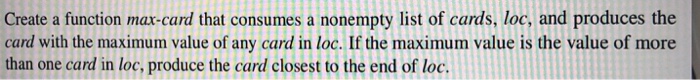 Solved (define-struct card (value suit)) ;; A Card is a | Chegg.com