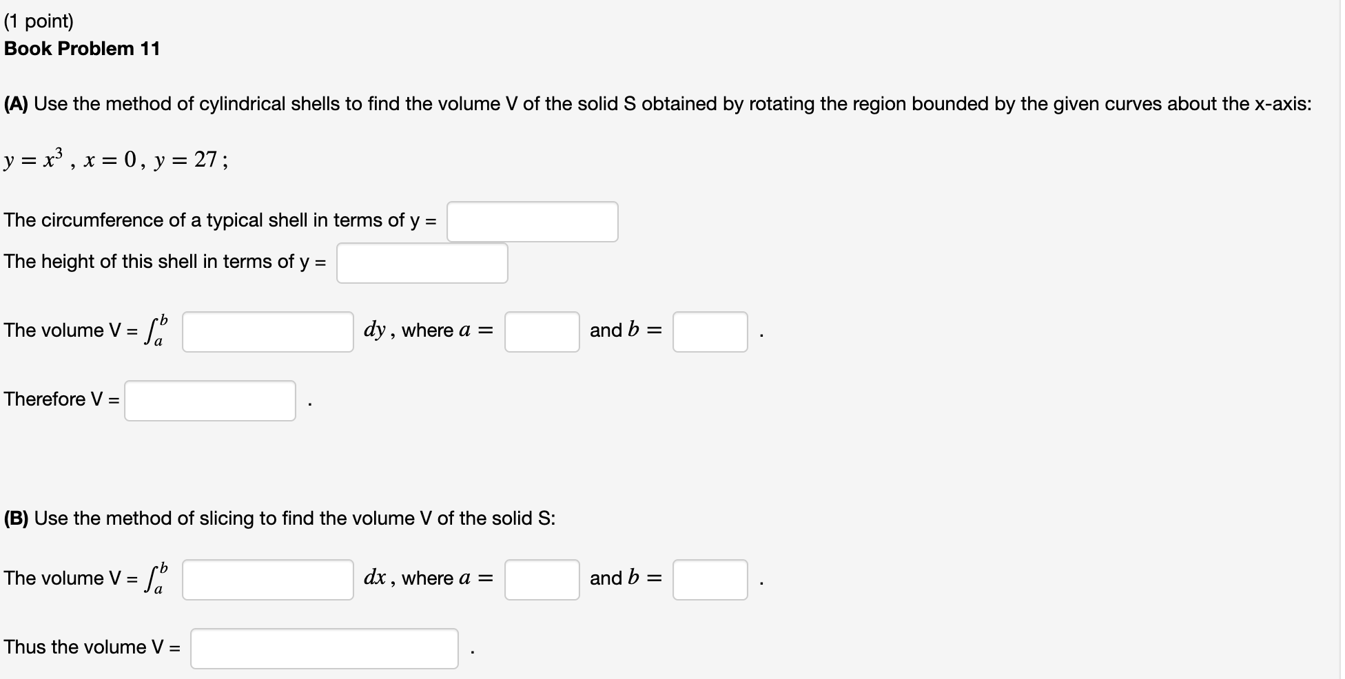 Solved (1 point) Book Problem 11 (A) Use the method of | Chegg.com