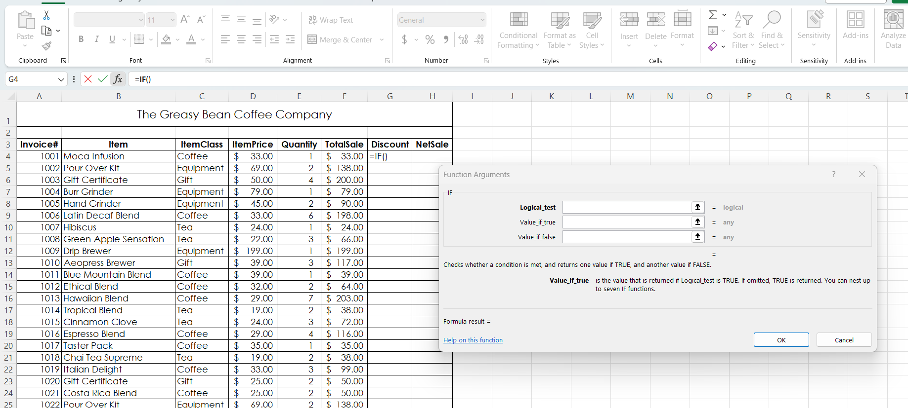 Solved How would I enter this into the IF formula box in | Chegg.com