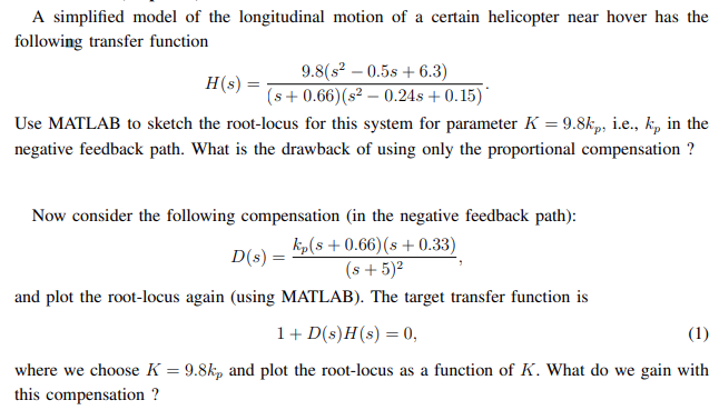 Solved A simplified model of the longitudinal motion of a | Chegg.com