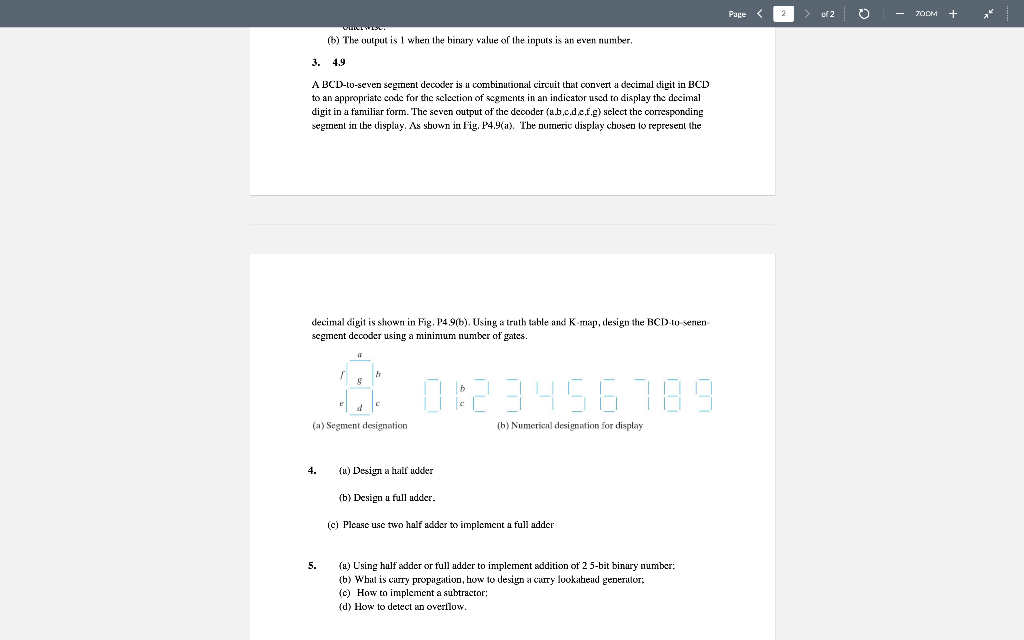 Solved (b) The output is 1 when the binary value of the | Chegg.com