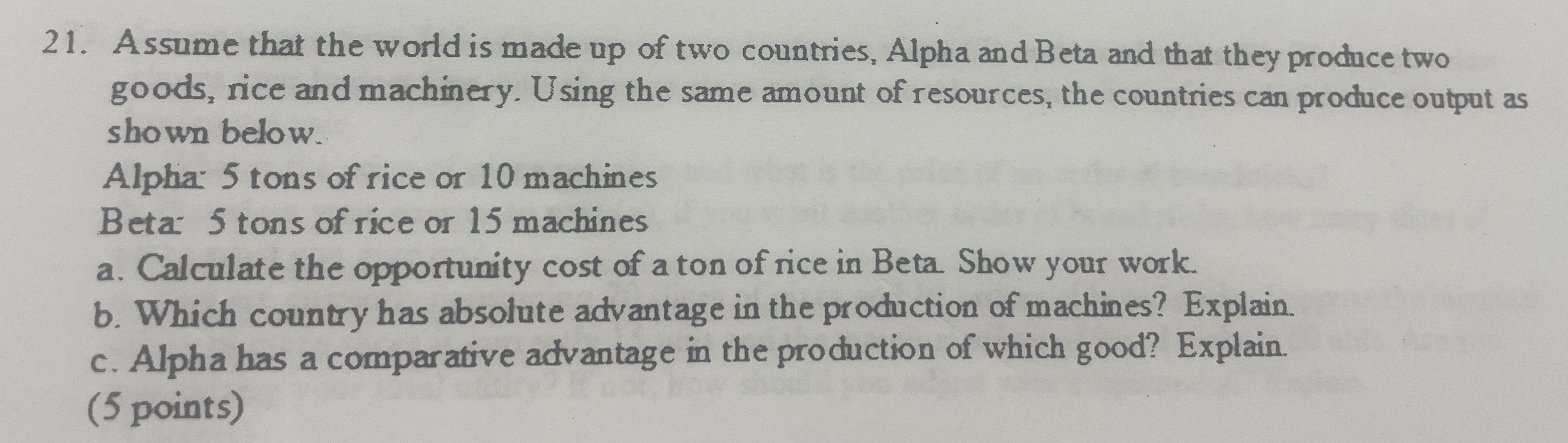 Solved 21. Assume that the world is made up of two | Chegg.com