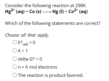 Solved Consider the following reaction at | Chegg.com