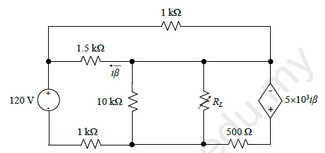 Solved The variable resistor, RL in the circuit is adjusted | Chegg.com
