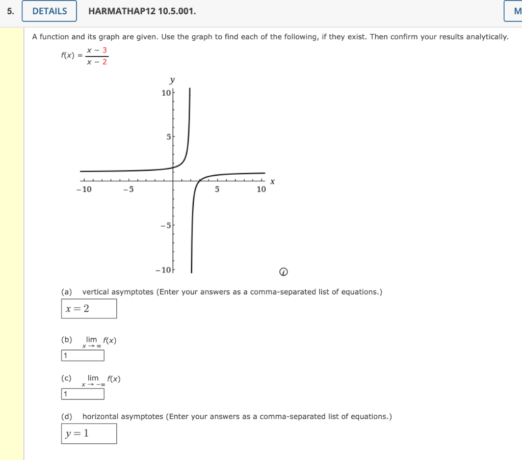 Solved 5. DETAILS HARMATHAP12 10.5.001. M A function and its | Chegg.com