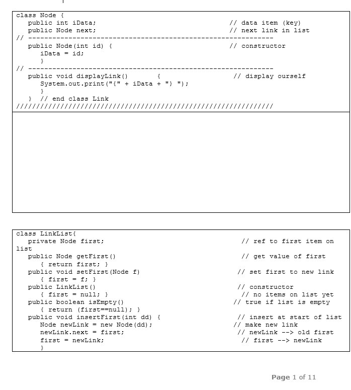 Solved Class Node Public Int IData Public Node Next Chegg