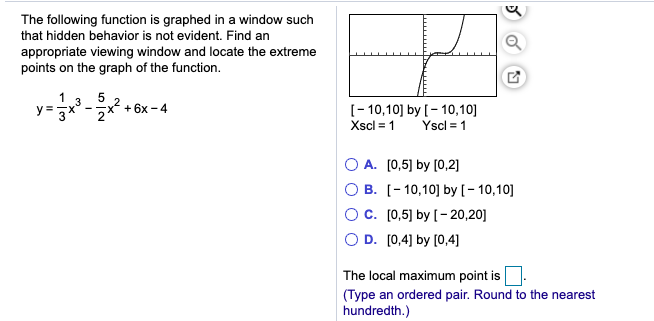 Solved The following function is graphed in a window such | Chegg.com