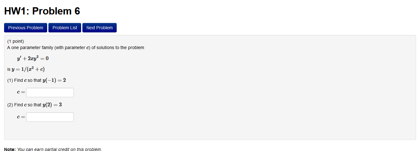 Solved Hw1 Problem 6 Previous Problem Problem List Next 5541
