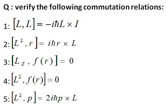 Solved Q : verify the following commutation relations: 1: | Chegg.com