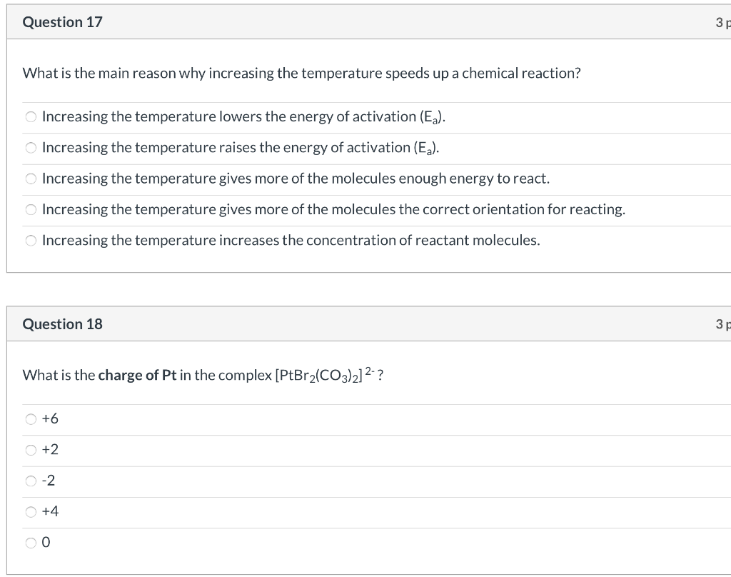 Solved Question 17 3F What is the main reason why increasing | Chegg.com