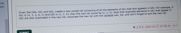 Solved Glven the lists, Isti and Ist2, create a new sorted | Chegg.com