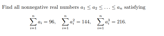 Solved Find all nonnegative real numbers ai | Chegg.com