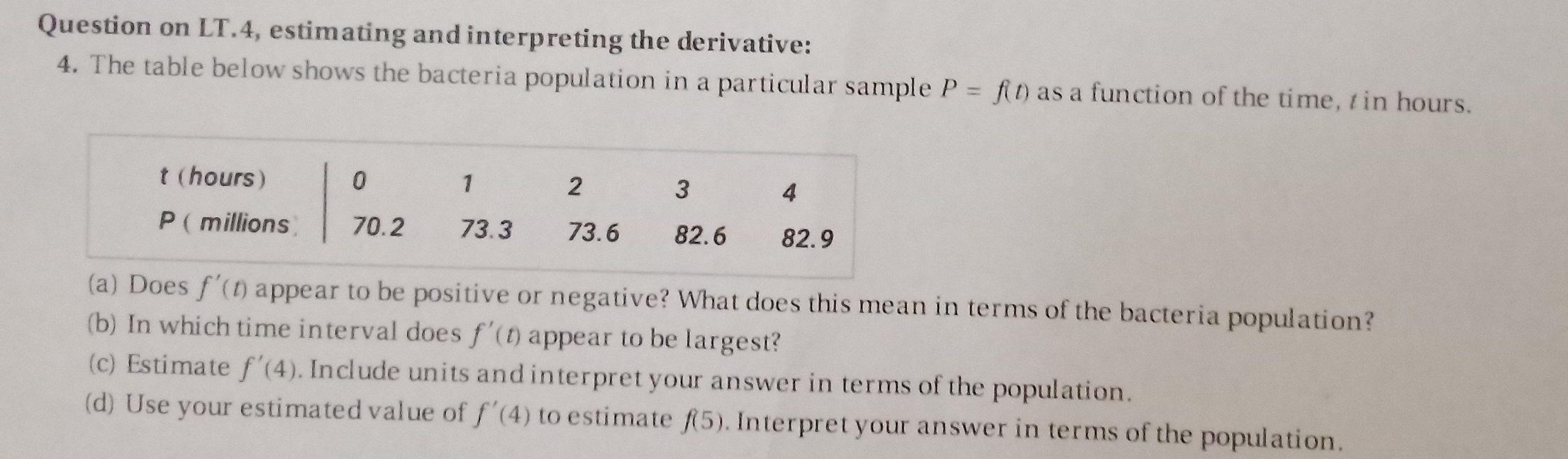 Solved Question on LT.4, estimating and interpreting the | Chegg.com