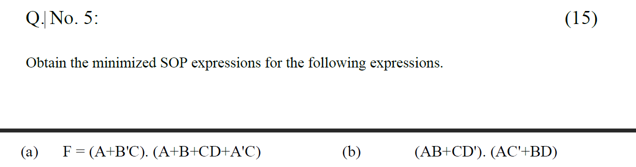 Solved Obtain the minimized SOP expressions for the | Chegg.com