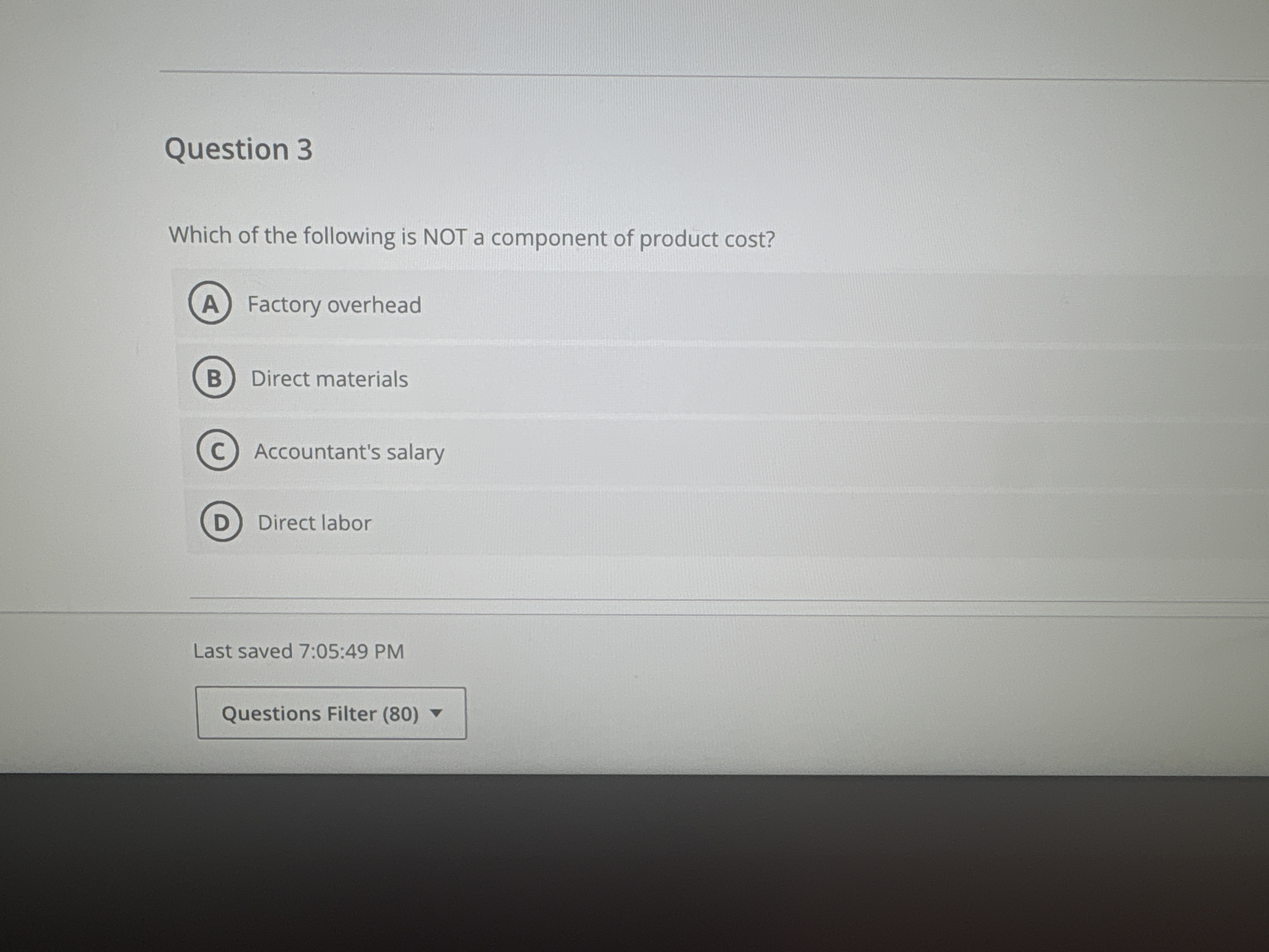 Solved Question 3Which of the following is NOT a component | Chegg.com