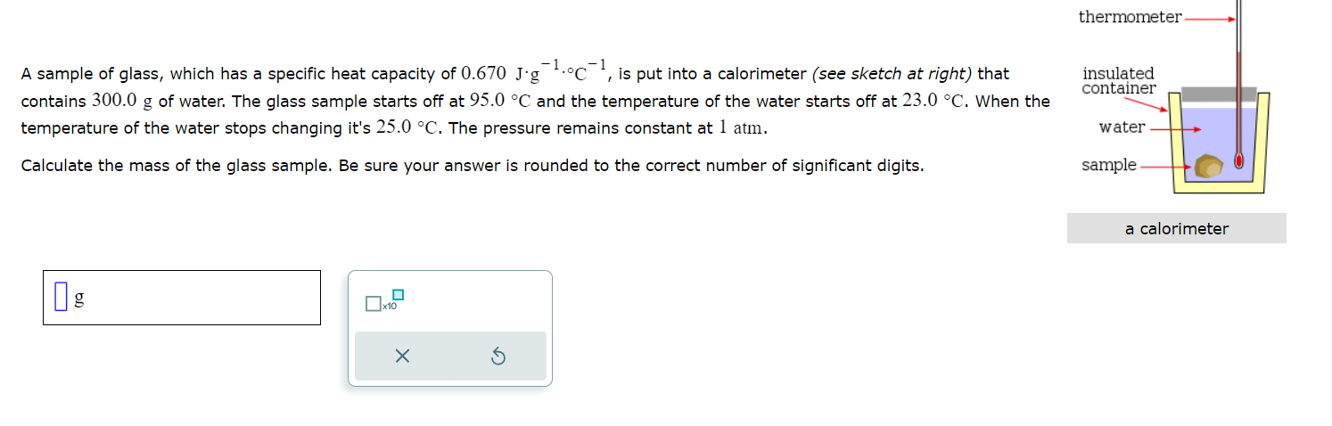 Solved A sample of glass, which has a specific heat capacity | Chegg.com