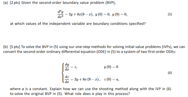 Solved (a) [2 pts] Given the second-order boundary value | Chegg.com