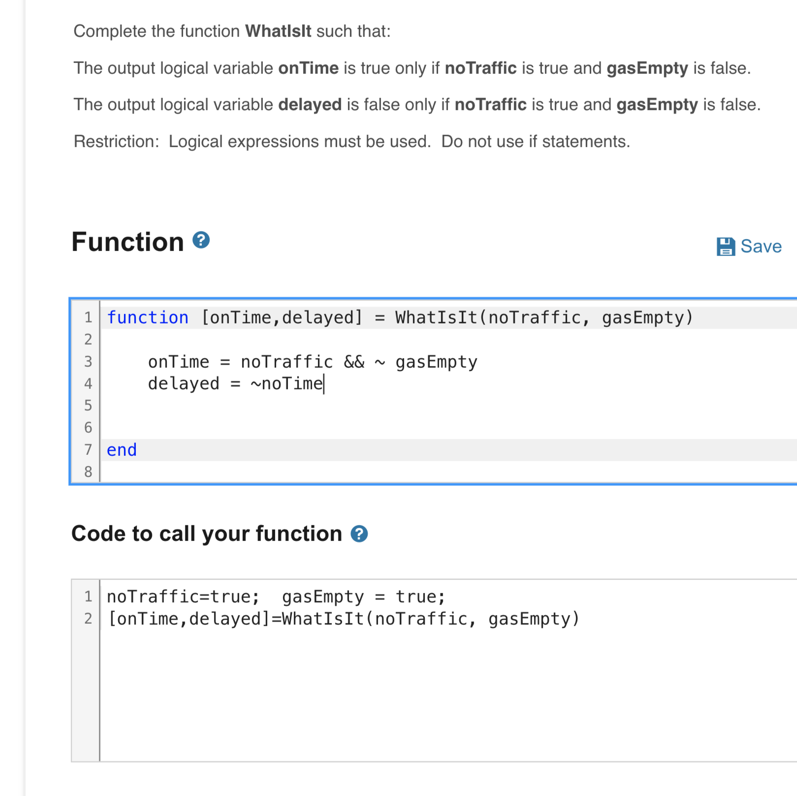 Solved Complete The Function Whatlslt Such Thatthe Output