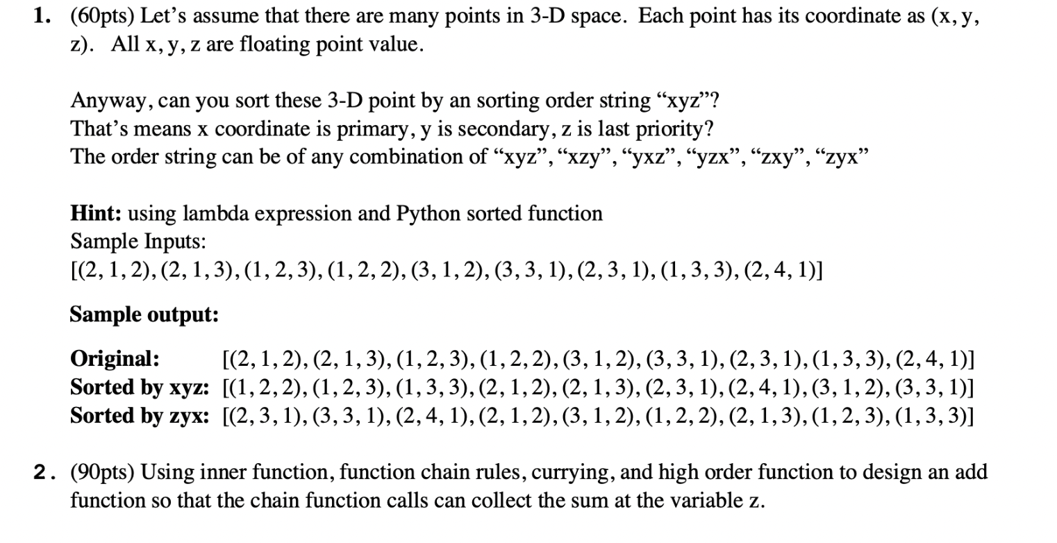 Solved 1. (60pts) Let's assume that there are many points in | Chegg.com