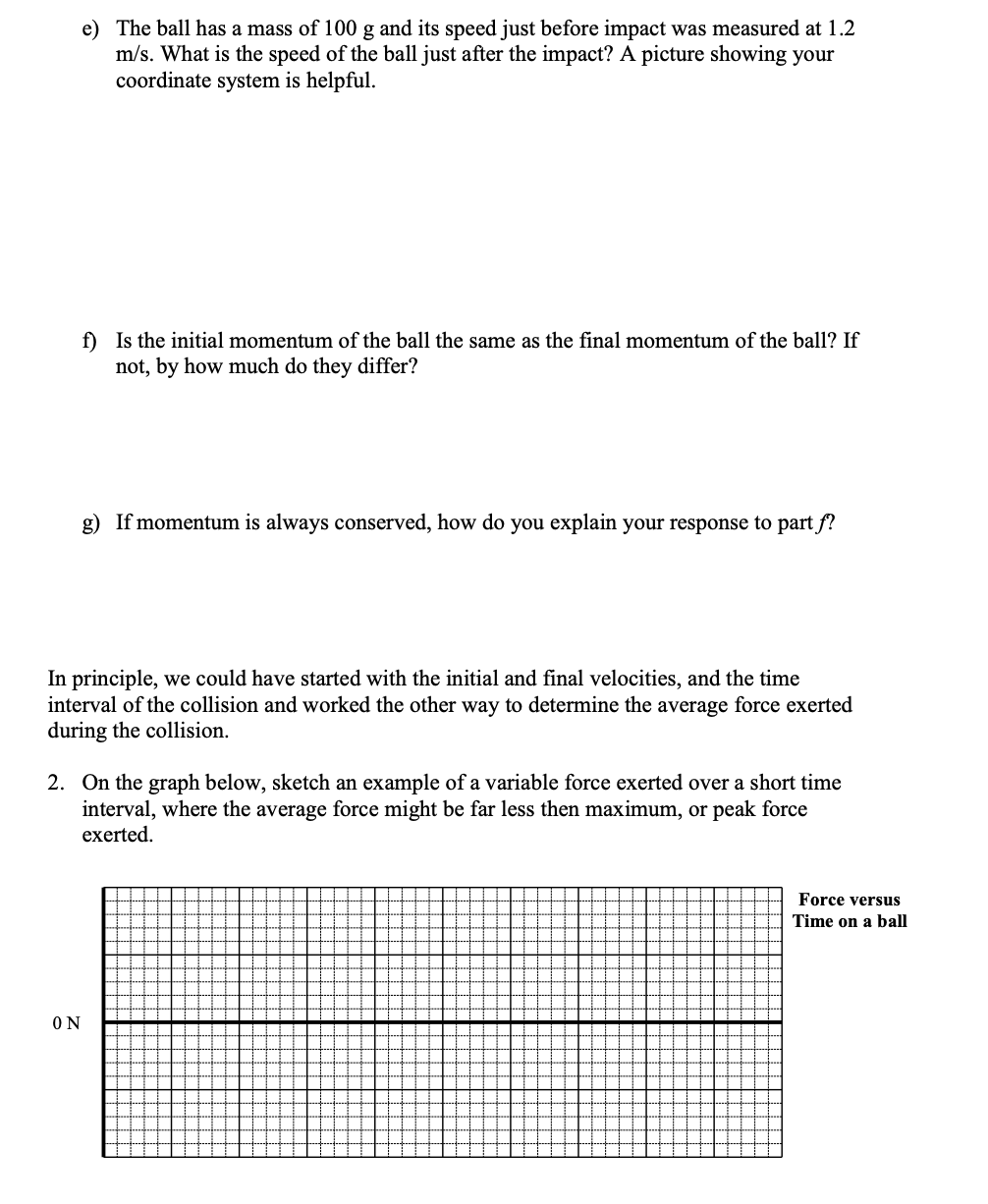 Solved 1. A ball impacts a force plate (a force plate very | Chegg.com