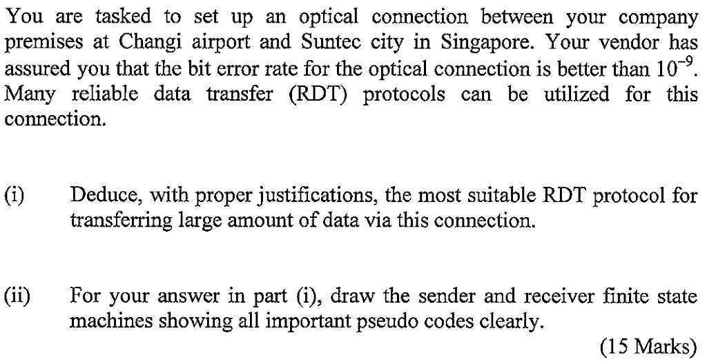 You are tasked to set up an optical connection | Chegg.com