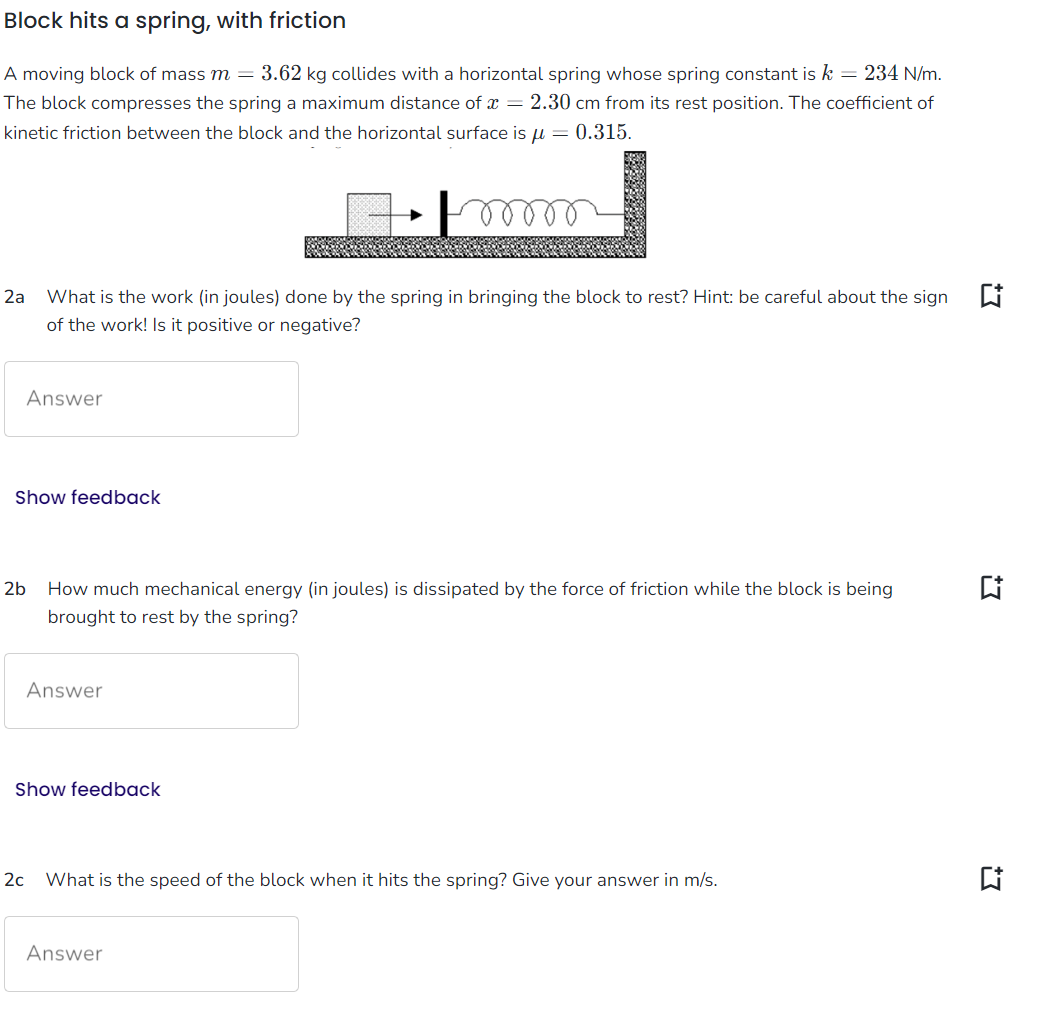 Solved A moving block of mass m=3.62 kg collides with a | Chegg.com