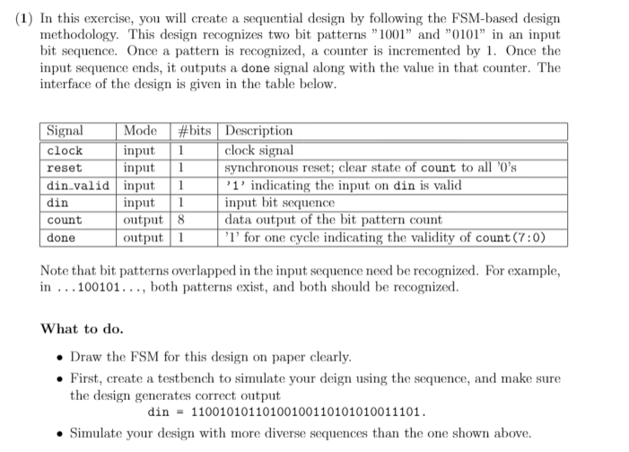 Please include code plus test bench in vivado. In | Chegg.com