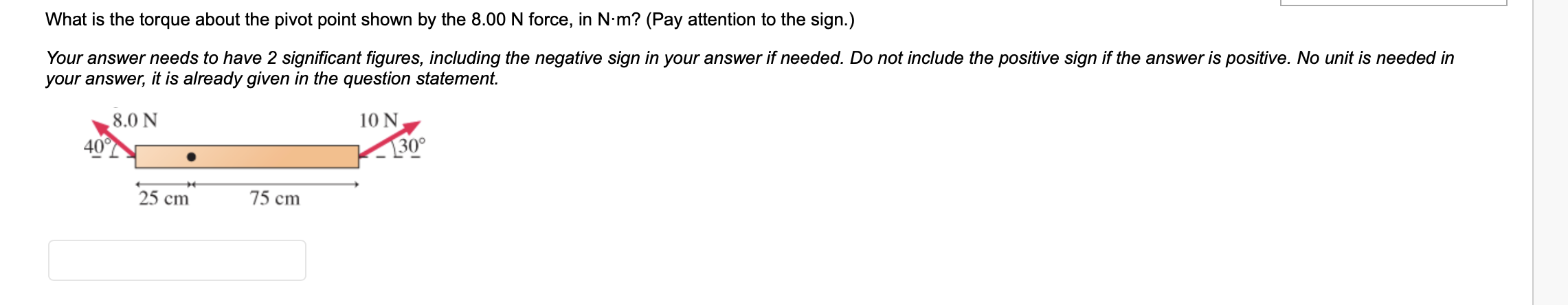 Solved What is the torque about the pivot point shown by the | Chegg.com