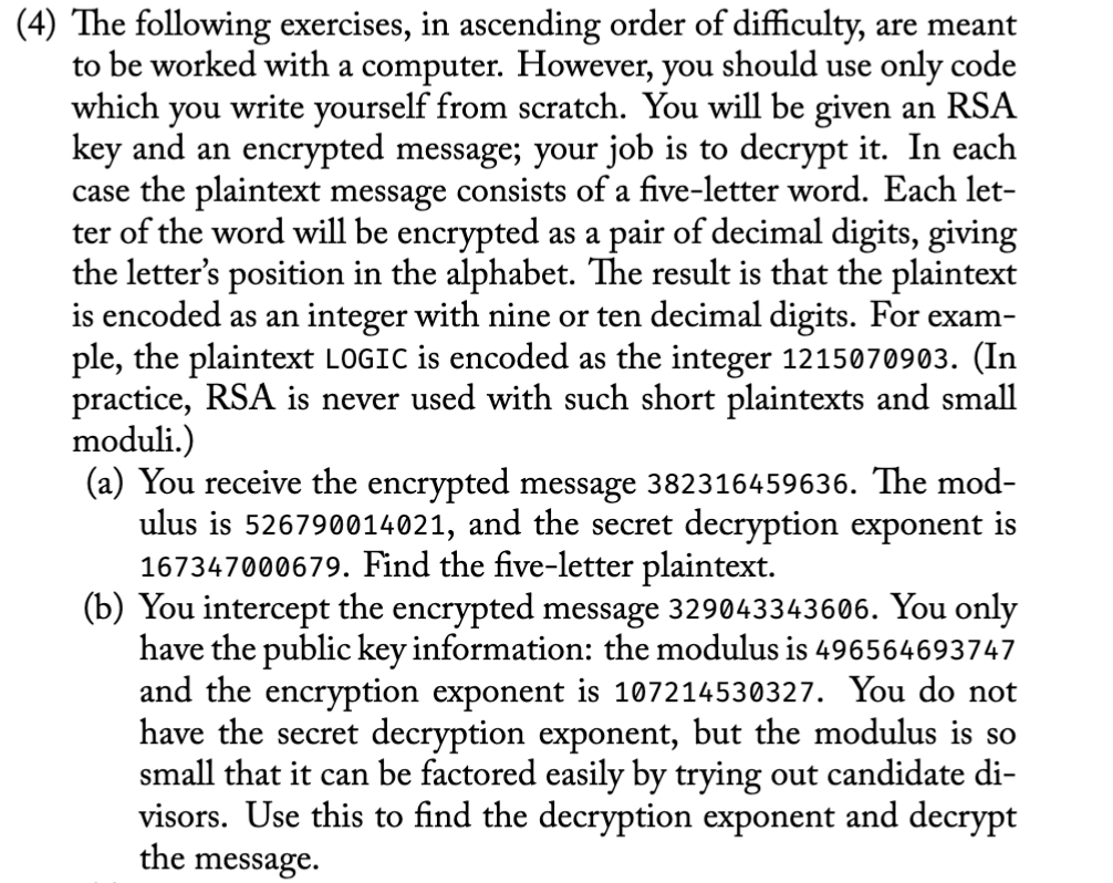 Solved 4) The following exercises, in ascending order of | Chegg.com
