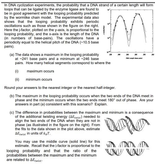 In DNA cyclization experiments, the probability that | Chegg.com