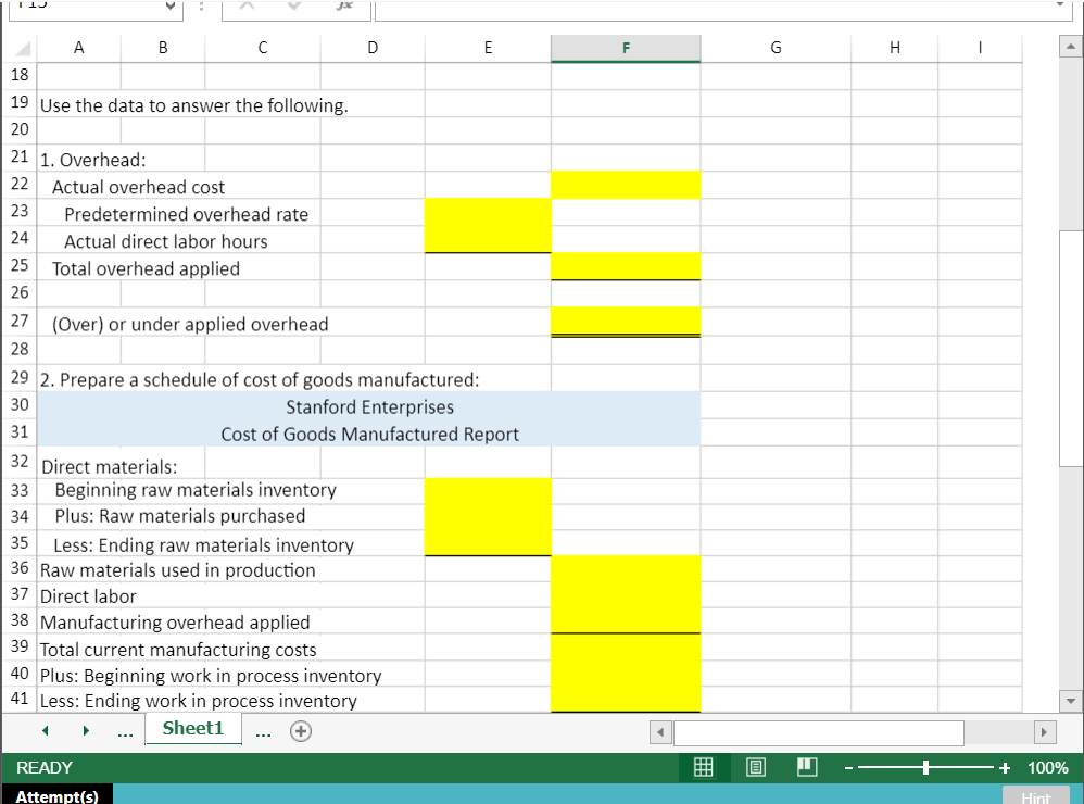 Solved Calculate and dispose of overapplied or | Chegg.com