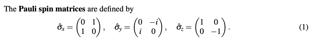 Solved The Pauli spin matrices are defined by Ôx (i :) ô, = | Chegg.com