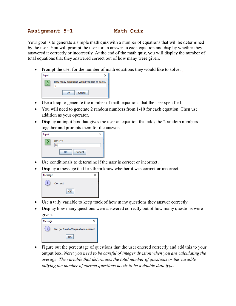 Create a simple math quiz java - notrilo