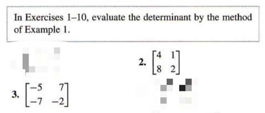 Solved In Exercises 1-10, evaluate the determinant by the | Chegg.com
