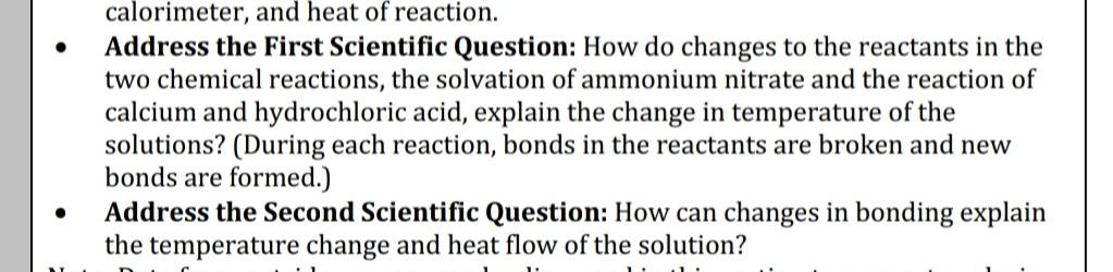 Solved calorimeter, and heat of reaction. Address the First | Chegg.com