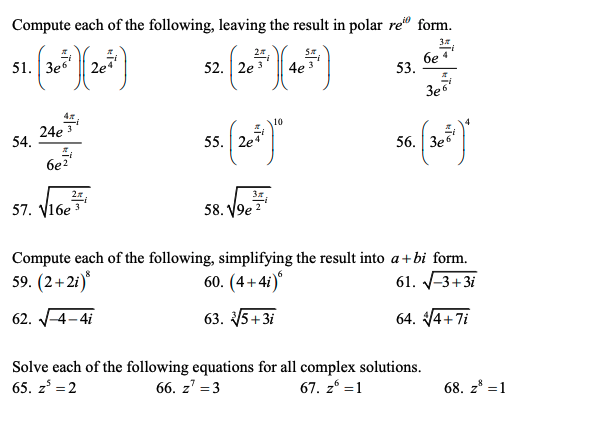 Solved Rewrite each complex number into polar reiθ form. | Chegg.com