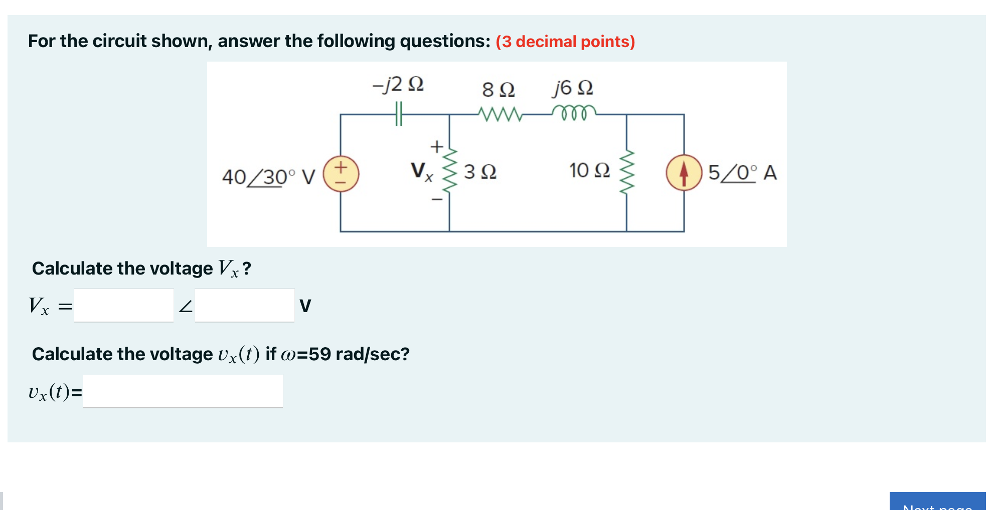 Solved For the circuit shown, answer the following | Chegg.com