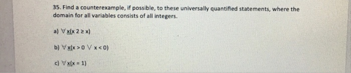 Solved 35. Find a counterexample, if possible, to these | Chegg.com