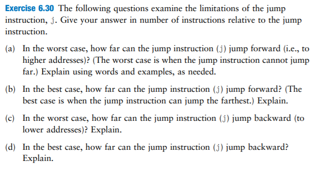 Solved Exercise 6.30 The following questions examine the | Chegg.com