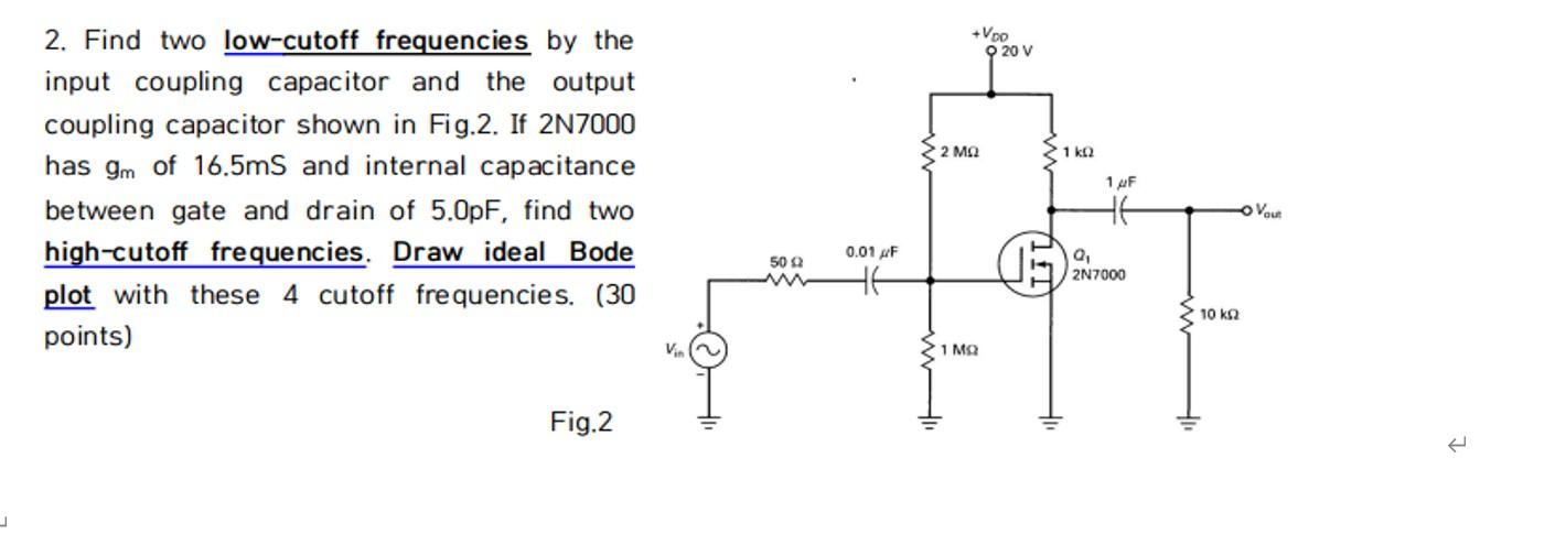 2. Find two low-cutoff frequencies by the input | Chegg.com