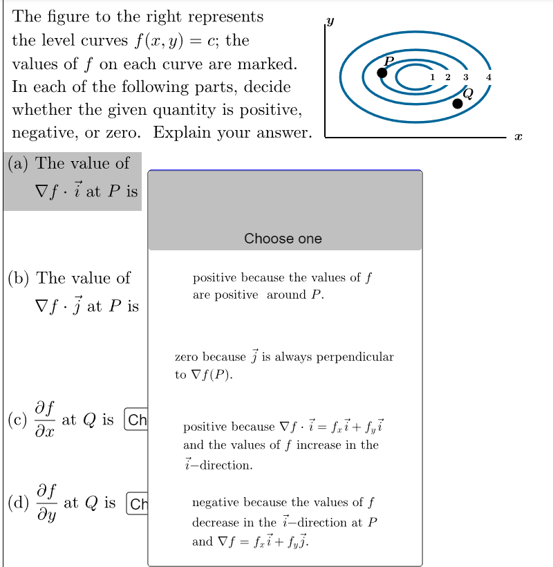 Solved The figure to the right represents the level curves | Chegg.com